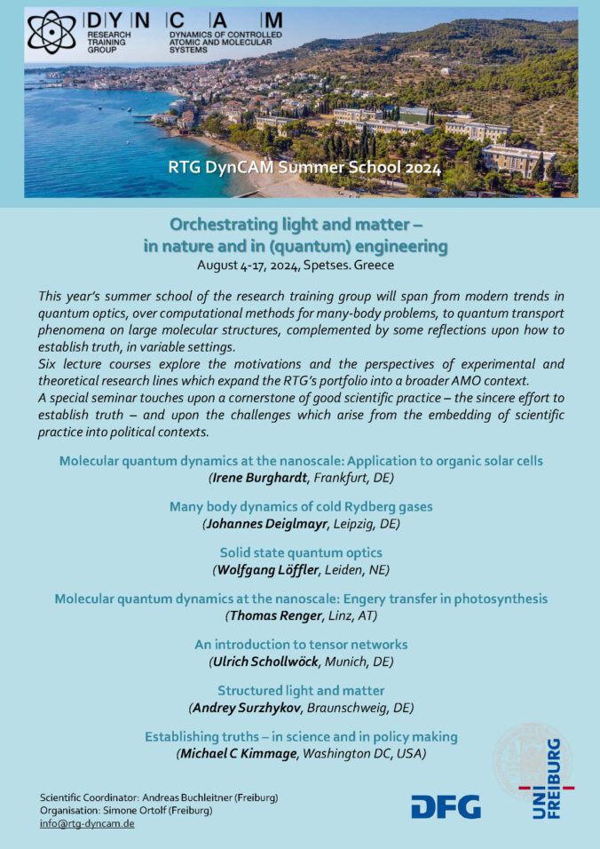 RTG-DynCAM – DFG-funded Research Training Group "Dynamics of Controlled Atomic and Molecular ...